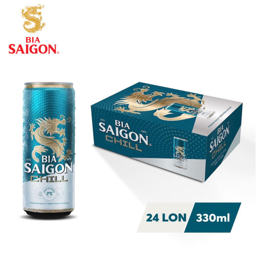 THÙNG 24 LON BIA SÀI GÒN CHILL SABECO 330ML - Bia Nội Địa | VietMart.co