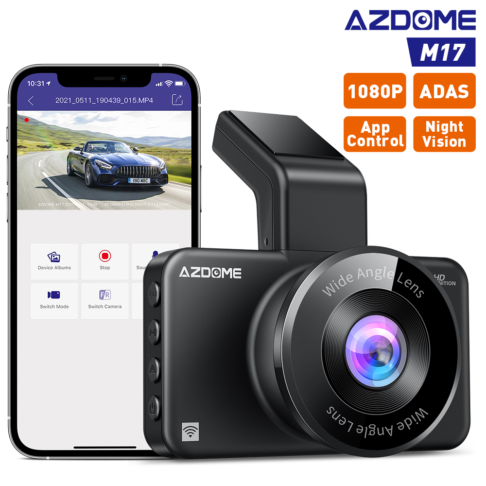 AZDOME M17 Wifi 1080P ADAS Car Dash Camera Full HD 3 Inch IPS Screen ...