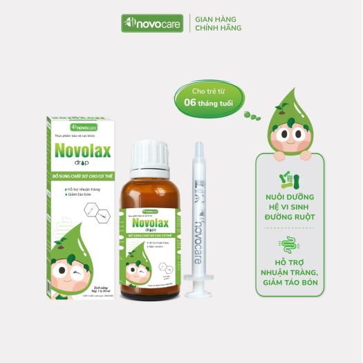 Novolax Drops 30ml - Novocare bổ sung chất xơ hòa tan, giảm táo bón ...