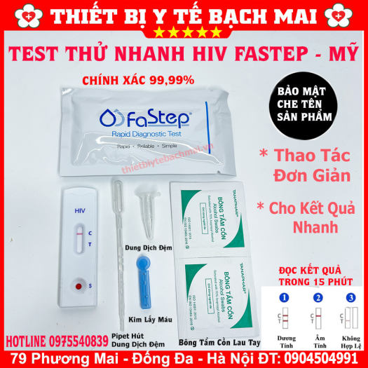Que Thử HIV - Test Thử Nhanh HIV Tại Nhà FASTEP MỸ STRIP HIV RAPID TEST ...