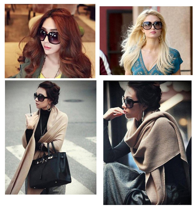 Fashion Big Round Frame Ultraviolet Protection Ladies Sunglass