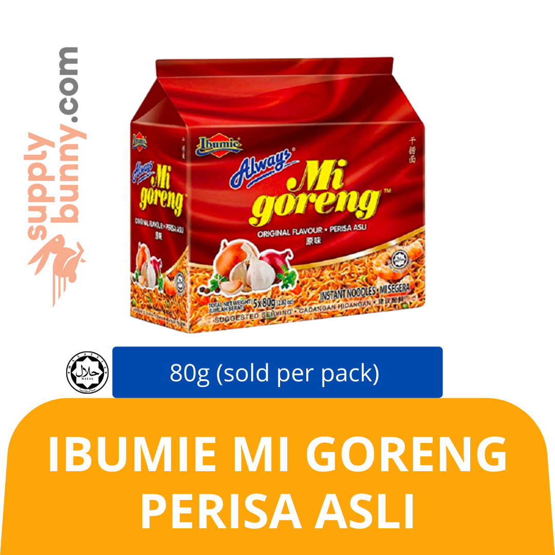 Ibumie Mi Goreng Perisa Asli 80g x 5 (sold per pack) 原味干捞面 PJ Grocer Mi ...