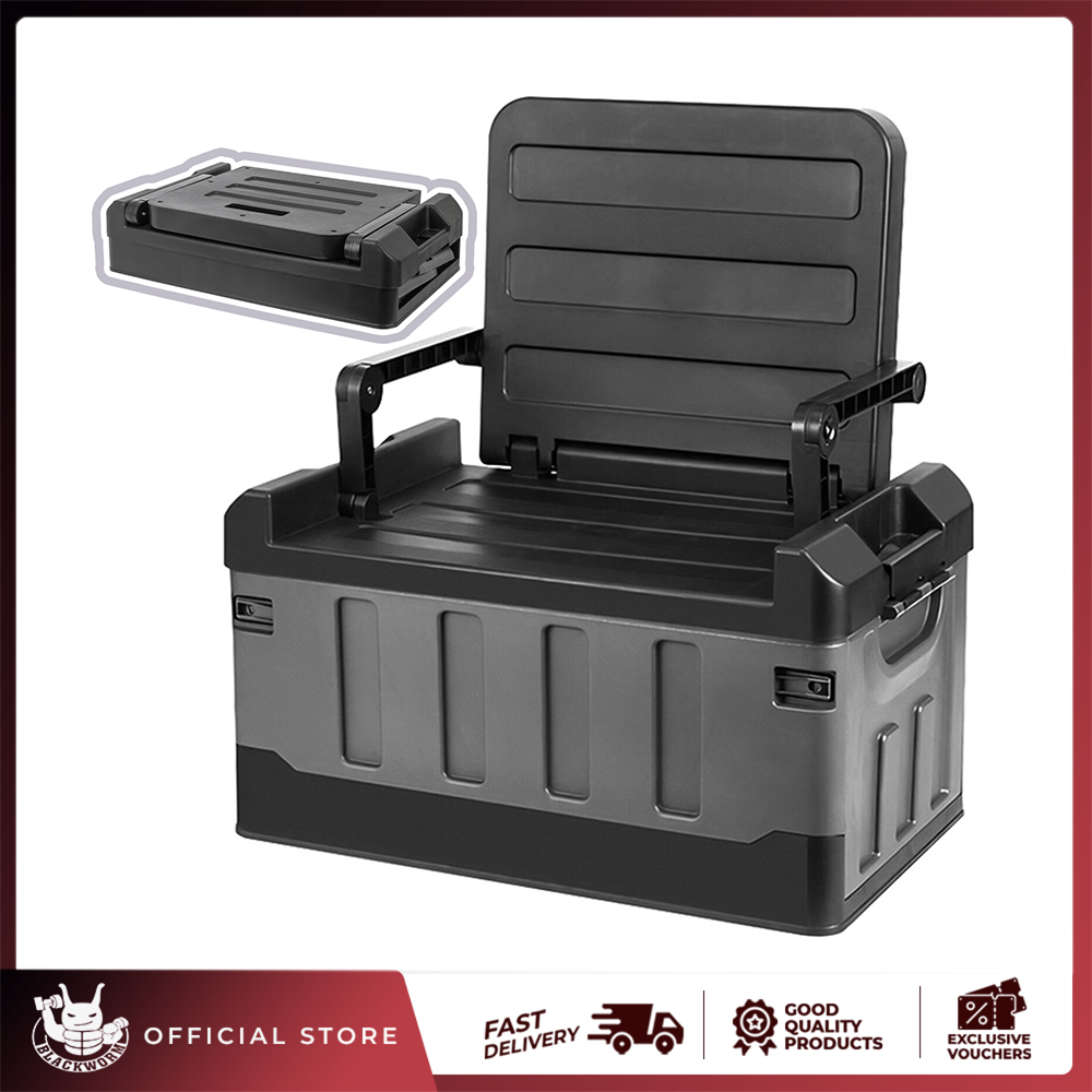 BLACKWORM Portable Folding Storage Box Outdoor Picnic 58L Large ...