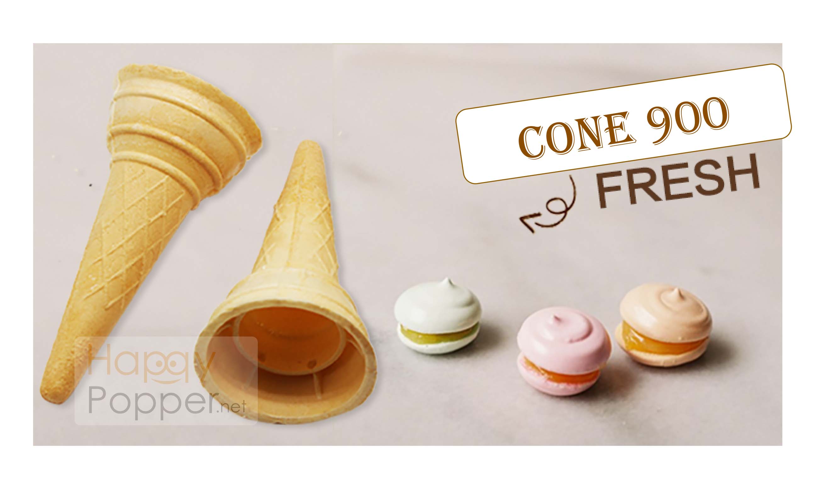 happypopper 900 PCS Cone Ice Cream Cone 900pcs mini cone small cone Kon ...
