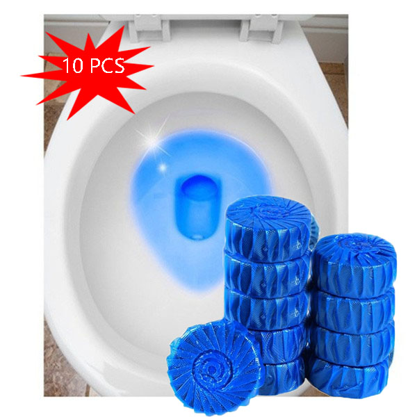10pc Automatic Bleach Toilet Bowl Cleaner Stain Remover Blue Tab Tablet 10pc Automatic Bleach Toilet Bowl Cleaner Stain Remover Blue Tab Tablet