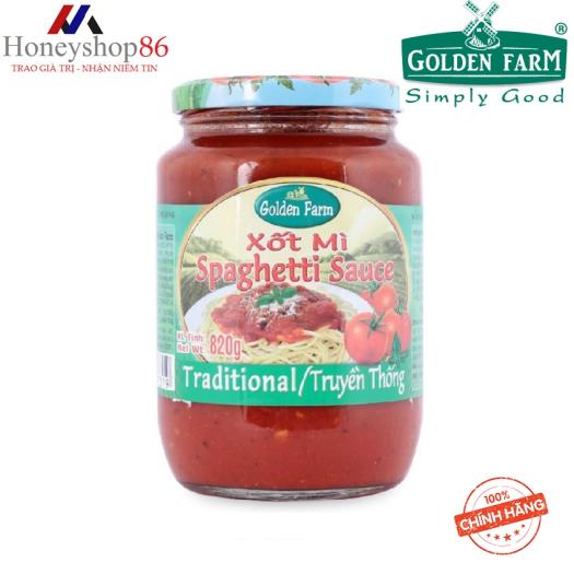 Sốt Mì spaghetti Golden Farm Hũ 820g vị truyền thống HONEYSHOP86 - Các loại gia vị dạng nước ...