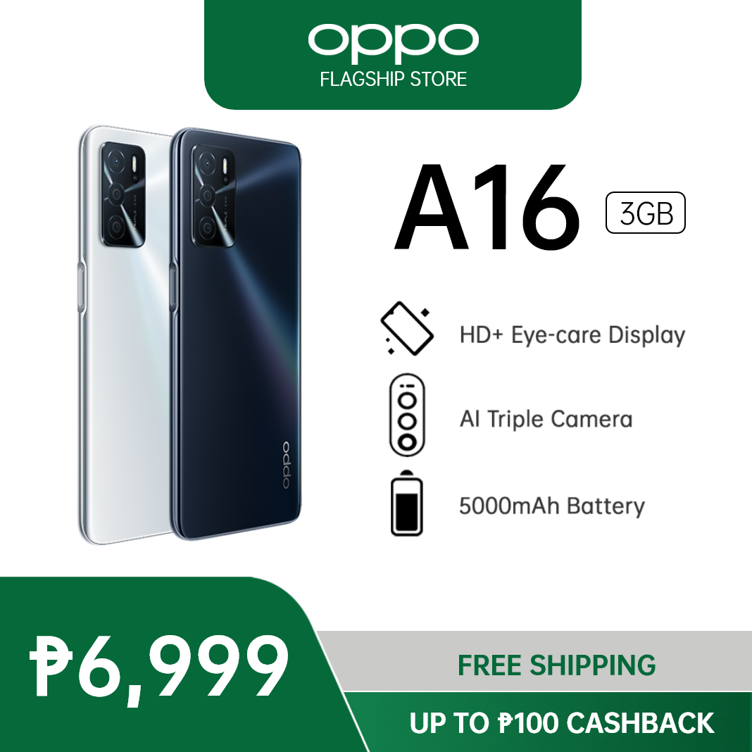 [ONLINE EXCLUSIVE] OPPO A16 | 3+32GB Cellphone | 13MP AI Triple Camera ...