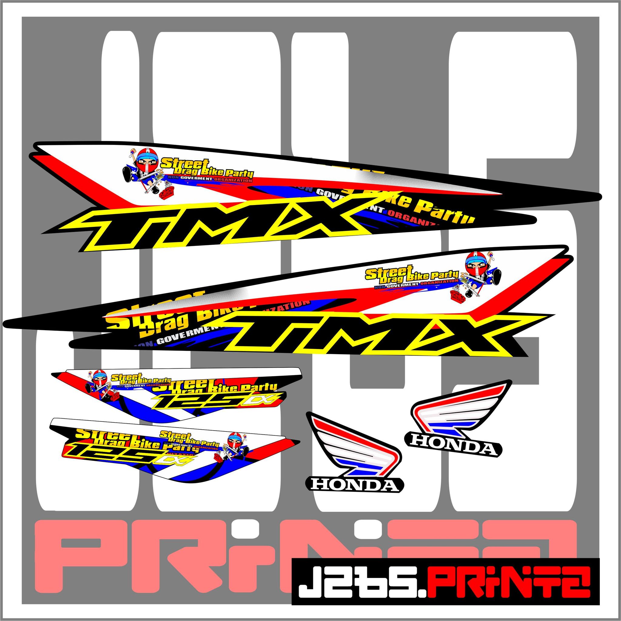 TMX 125 STREET DRAG BIKE PARTY DECALS