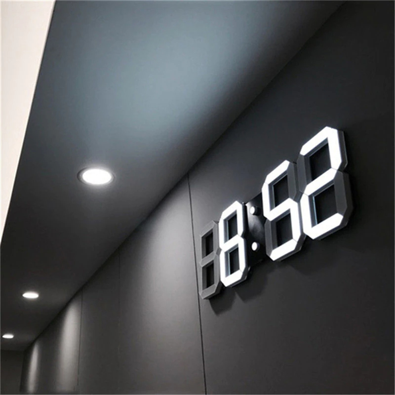 LED Digital Wall Clock with Alarm Clock Wall Hanging Clock Wall clock ...