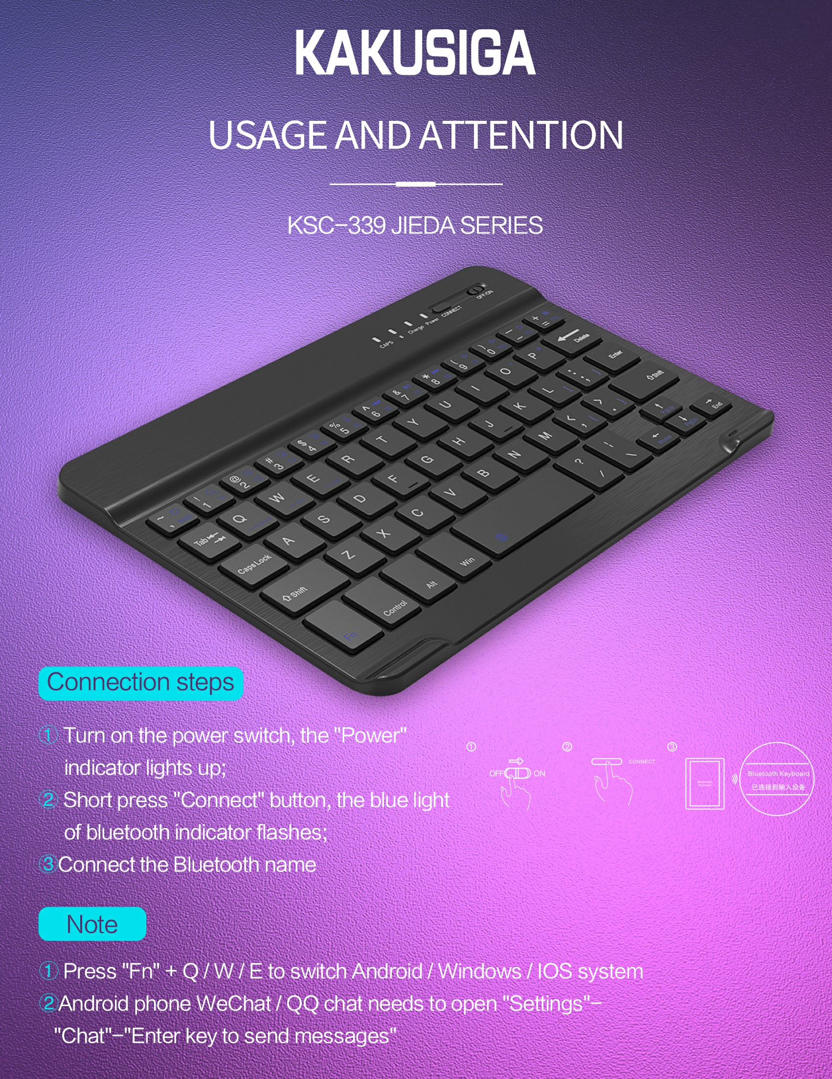 KAKU KSC-339 Smart Mini Bluetooth Keyboard 8 Inch (3M) - Shoppy ...