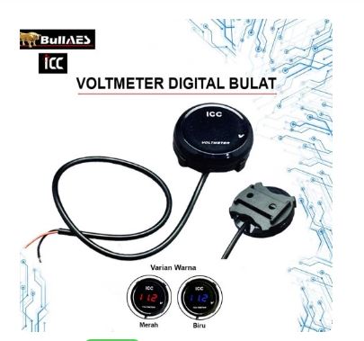 Jual Voltmeter Digital Bulat Mini Waterproof Icc Original Universal Motor Mobil Di Seller ...