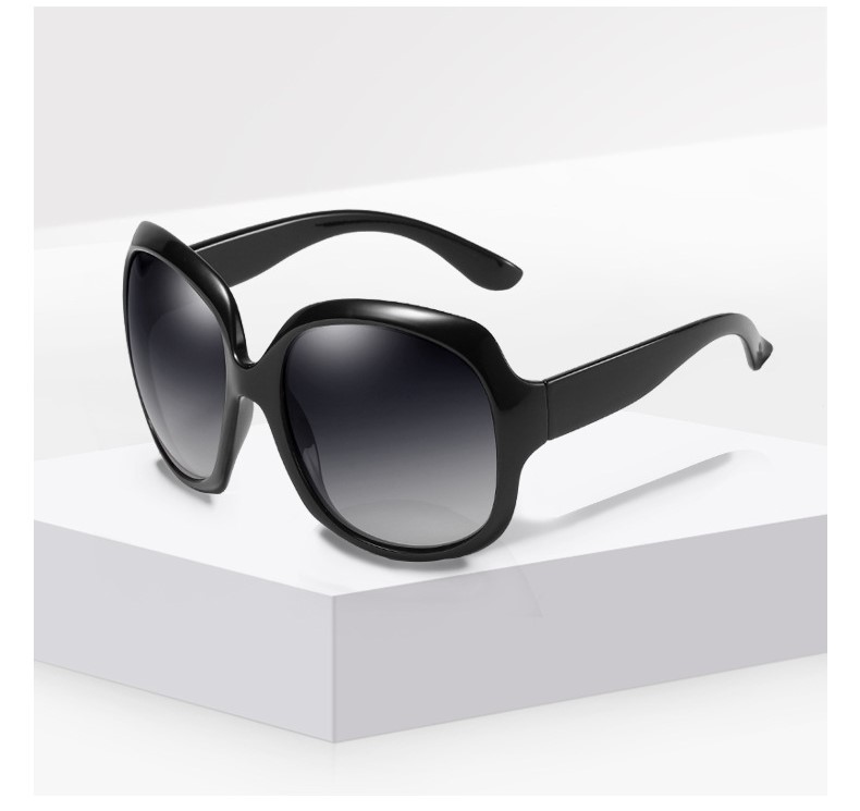 Pretty Looking New Fashion Big Round Frame Bright Black And Double Gray ...